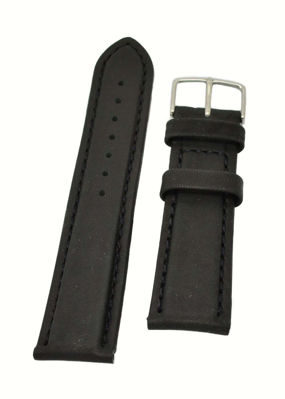 Waterproof Black Leather Watch Strap 18mm wproofblack18