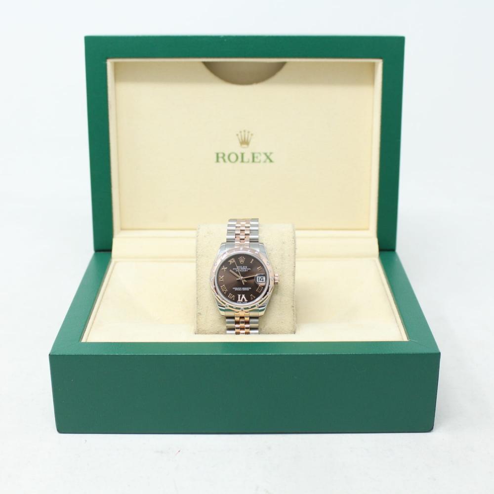 Ladies Rolex DateJust 178341 Chocolate Set Diamonds | Rolex Watches UK ...